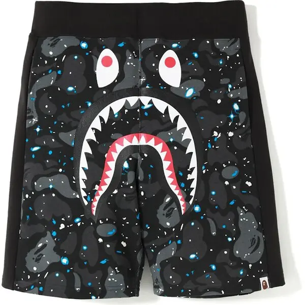 BAPE Space Camo Shark Sweat Shorts - Black