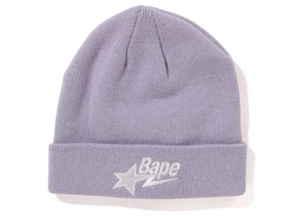 A BATHING APE Sta Knit Beanie - Purple