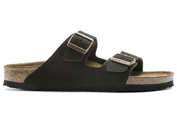 BIRKENSTOCK Arizona Soft Footbed Suede Slides - Mocca