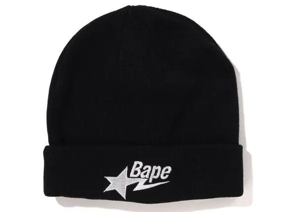 A BATHING APE Sta Knit Cap Beanie - Black