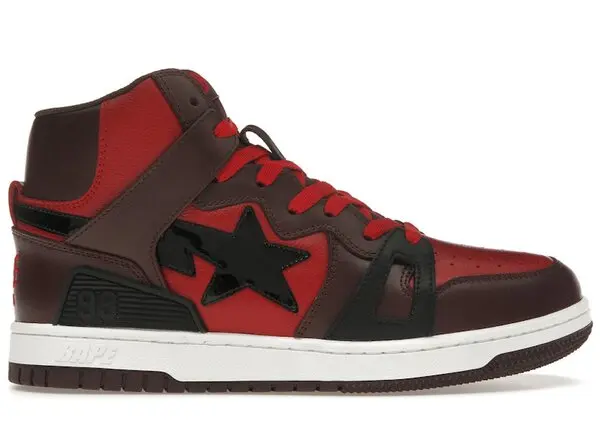 BAPE A Bathing Ape Sta 93 Hi Sneakers - Red/burgundy