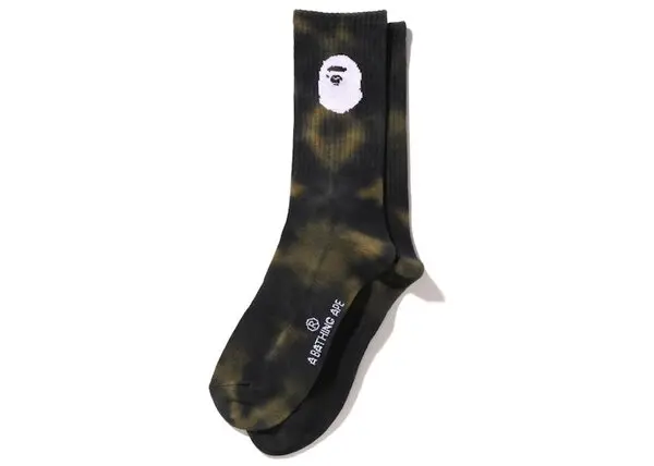 A BATHING APE Tie-dye Crew Socks - Black