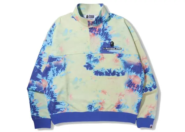 A BATHING APE Tie Dye Stand Collar Loose Fit Sweat
