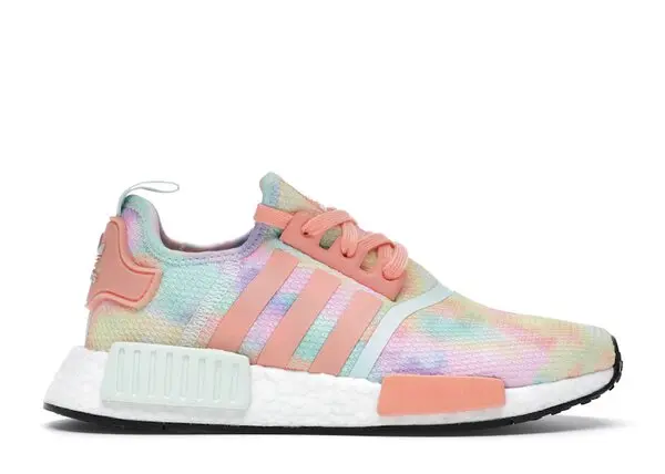 Adidas Nmd R1 Tie Dye Sneakers - Chalk Coral/dash Green