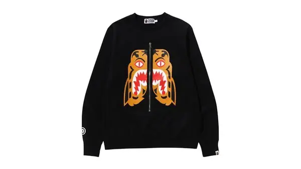 A BATHING APE Tiger Crewneck Sweatshirt - Black