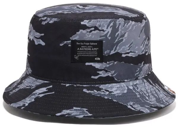 BAPE Tiger Camo Bucket Hat - Black