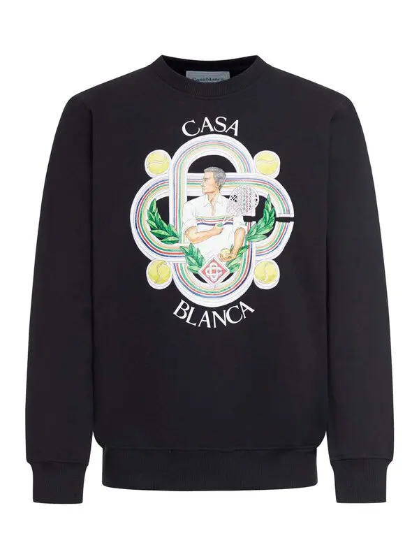 Casablanca Le Joueur Printed Sweatshirt - Black