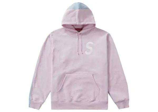 Supreme S Logo Split Hooded Sweatshirt - Light Pink