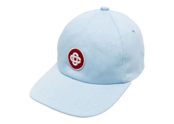 Casablanca Monogram Embroidered Cap - Blue/red
