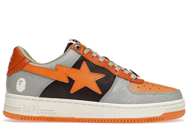 BAPE A Bathing Ape Sta Low - White/grey/orange