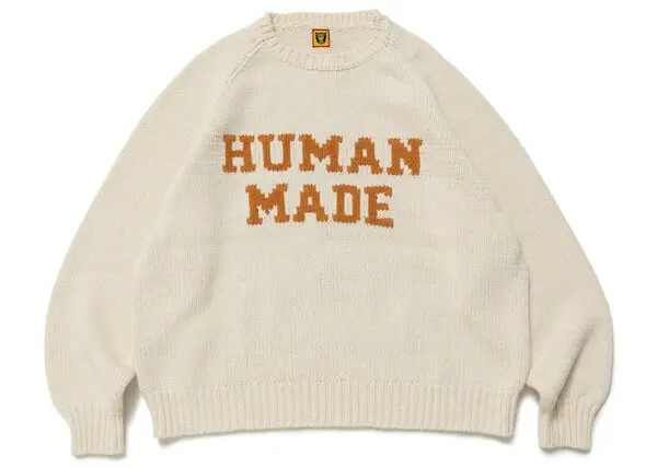 HUMAN MADE Rabbit Raglan Knit Sweater - White