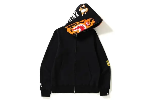 A BATHING APE Tiger Full Zip Hoodie - Black