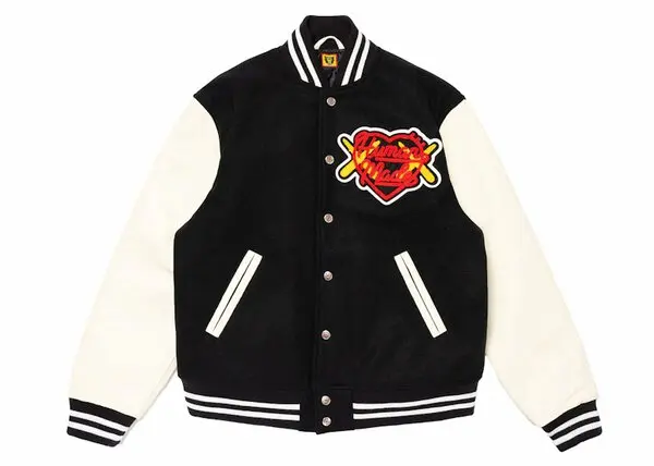 HUMAN MADE X Kaws Varsity I Jacket - Black