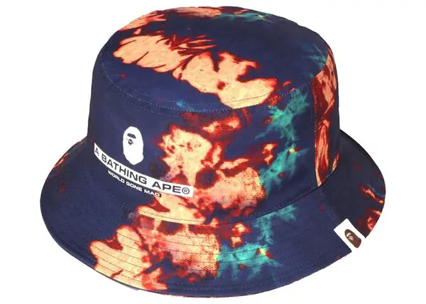 A BATHING APE Tie Dye Bucket Hat - Navy Blue
