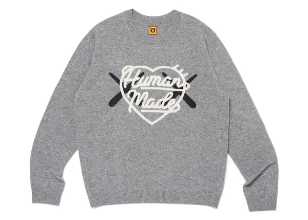 HUMAN MADE X Kaws Knit Sweater - Grey