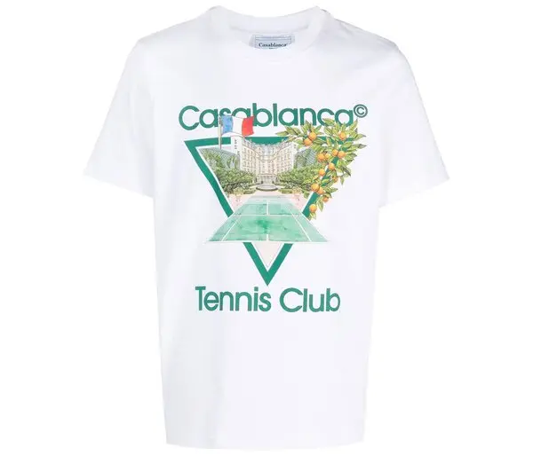 Casablanca Tennis Club Print T-shirt - White