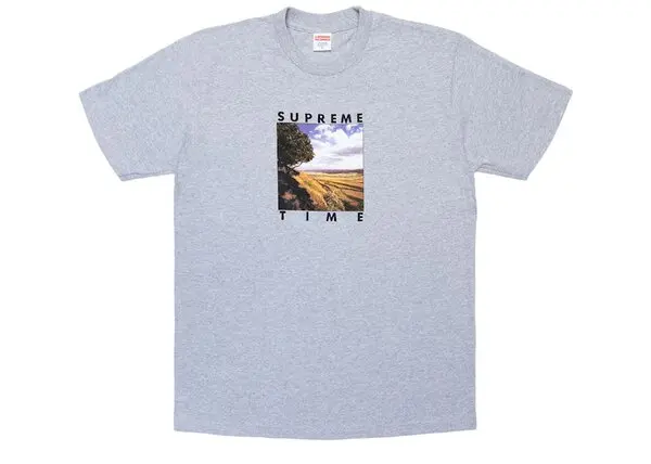 Supreme Time Tee Shirt - Heather Grey