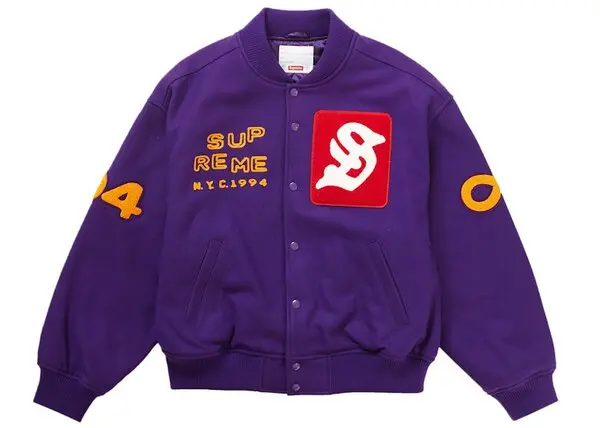 Supreme Tourist Varsity Jacket - Purple