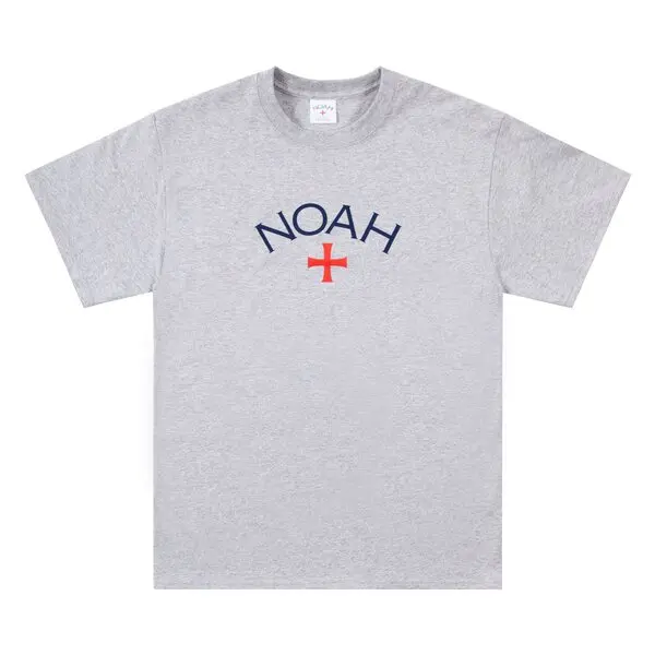 NOAH Core Logo Tee Shirt - Athletic Heather
