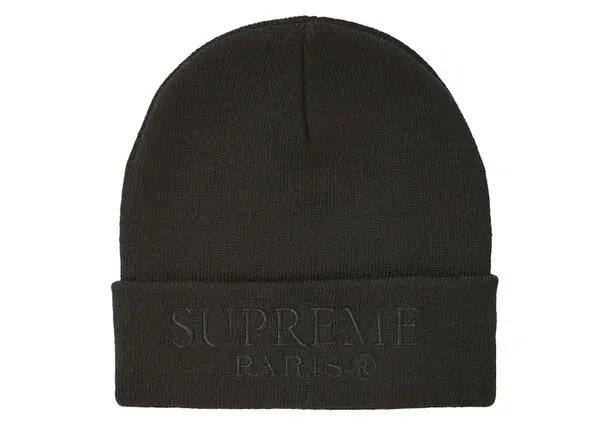 Supreme Tonal Logo Beanie - Black