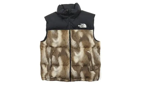Supreme The North Face Fur Print Nuptse Vest