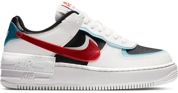 Nike Air Force 1 Low Shadow Sneakers - Summit White/bleached Aqua/black