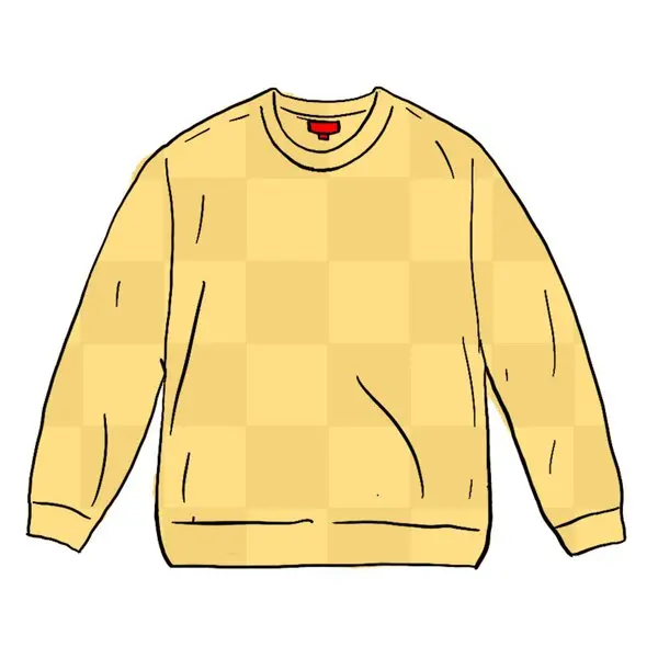 Supreme Tonal Checkerboard Small Box Sweater - Yellow