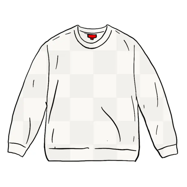 Supreme Tonal Checkerboard Small Box Sweater - White