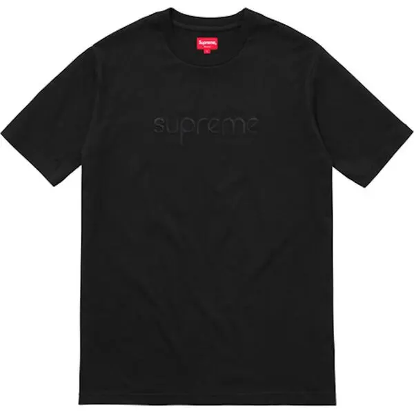 Supreme Tonal Embroidered Tee Shirt - Black