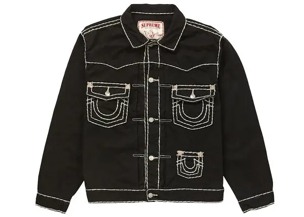 Supreme True Religion Denim Trucker Jacket - Black