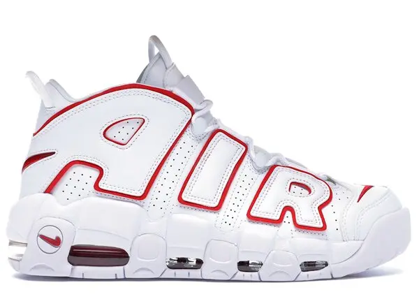 Nike Air More Uptempo Outline Sneakers - White/varsity Red