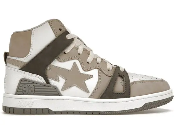 BAPE A Bathing Ape Sta 93 Hi - Grey/white/dark Grey