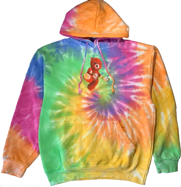 TRAVIS SCOTT Astroworld Tour Skipping Bear Hoodie - Tie Dye