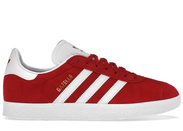 Adidas Gazelle Lace-up Sneakers - Power Red/white/gold Metallic