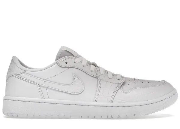 JORDAN 1 Retro Low Golf Croc Sneakers - White/pure Platinum