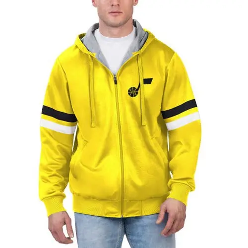 G-III SPORTS BY CARL BANKS Utah Jazz Contender Full-zip Hoodie - Yellow