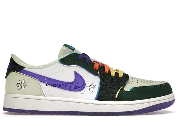 JORDAN Air 1 Retro Low Og Doernbecher Sneakers - Gorge Green/court Purple/white