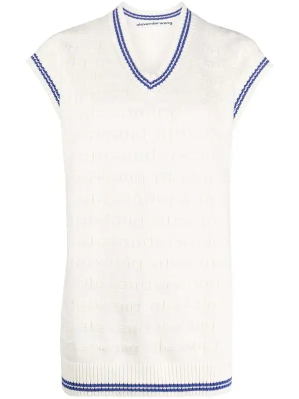 Alexander Wang Logo Stripe Tunic - Off White/marine