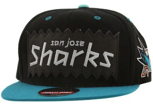 American Needle San Jose Sharks Nhl Retro Snapback Cap - Black/turquoise