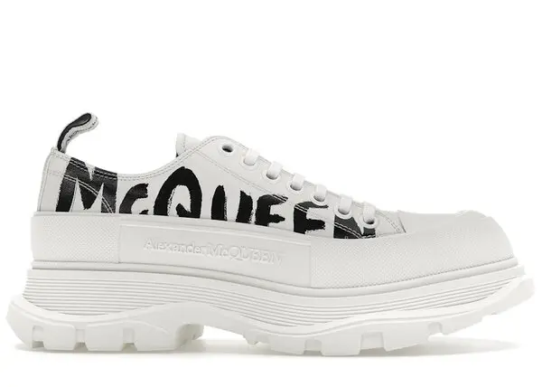 Alexander McQueen Tread Slick Low Lace Up Sneakers - White/black