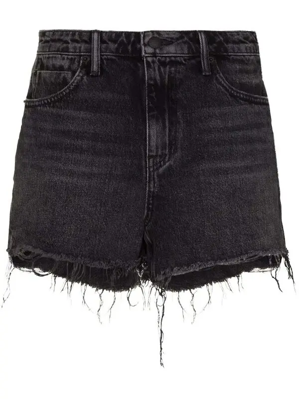 Alexander Wang Bite Denim Shorts - Grey Adged