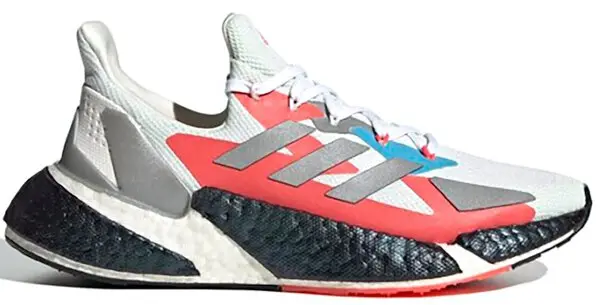 Adidas X9000l4 Lace-up Sneakers - Crystal White/silver Metallic/signal Green