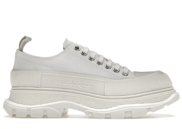 Alexander McQueen Tread Slick Low Lace Up Sneakers - White