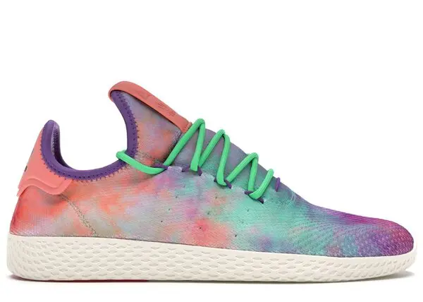 Adidas Hu Pharrell Holi Tie Dye Sneakers - Chalk Coral/flash Green/lab Purple