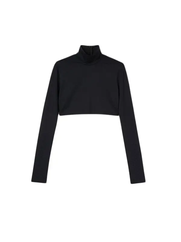 AMBUSH Mini Monogram Crop Top Shirt - Black