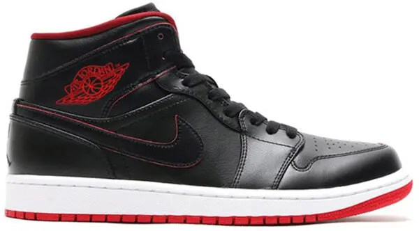 JORDAN 1 Retro Mid-top Sneakers - Black/white/gym Red