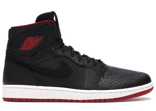 JORDAN 1 Retro Nouveau Snakeskin High-top Sneakers - Black/gym Red/white