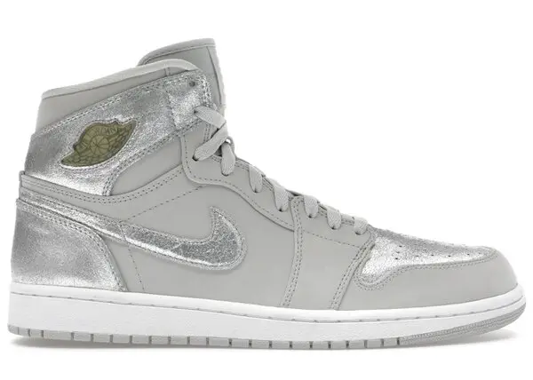 JORDAN 1 Retro Silver Anniversary Sneakers - Neutral Grey/metallic Silver/white