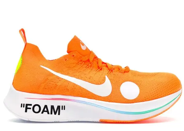 Nike Zoom Fly Mercurial Off-white Flyknit Sneakers - Total Orange/white/volt