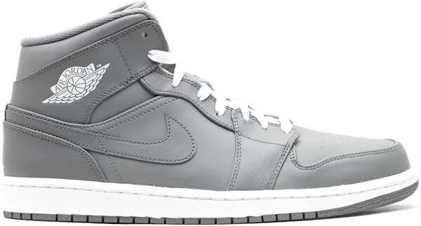JORDAN 1 Retro Mid Sneakers - Cool Grey/white